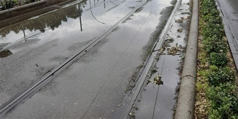Fognature in tilt a Messina sul viale della Libertà un torrente di
