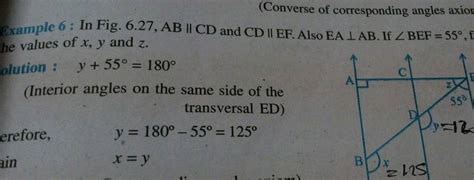 In The Given Figure AB CD And CD EF Also EA AB If BEF 55