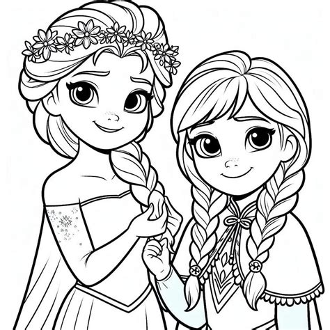 Dibujos De Elsa Y Anna Disney Frozen Para Colorear Para Colorear
