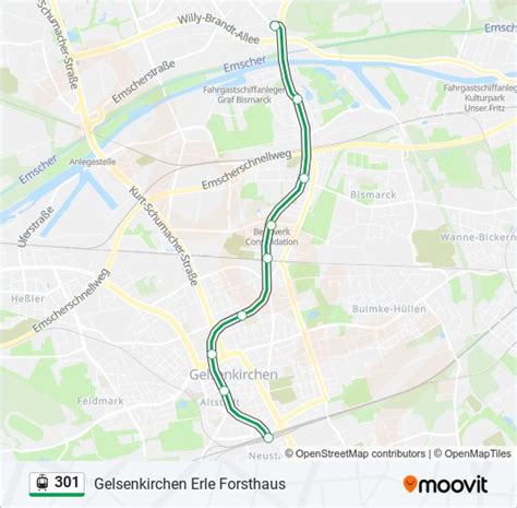 301 Route Fahrpläne Haltestellen Karten Gelsenkirchen Erle