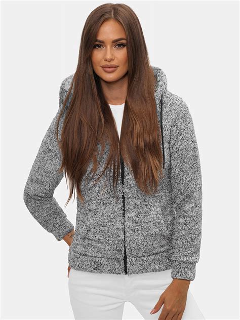 Bluza Damska Rozpinana Z Kapturem Czarna Ozonee Js Hh Z Ozonee