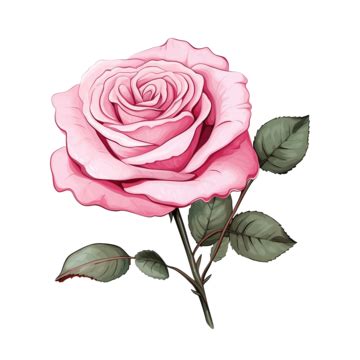 Ilustración De Dibujo De Flor Rosa Rosa PNG Rosado Rosa Flor PNG