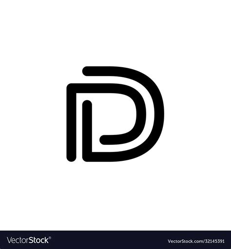 Line Art D Letter Logo Design Template Vector Image On VectorStock