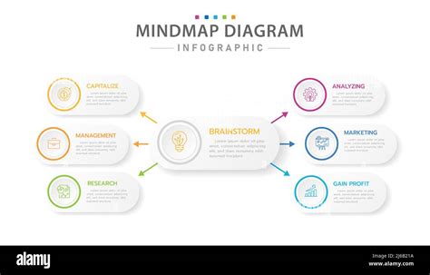 Infographic Template For Business 6 Steps Modern Mindmap Diagram With