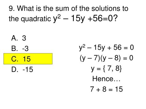 Ppt Solving Quadratic Equations Powerpoint Presentation Free