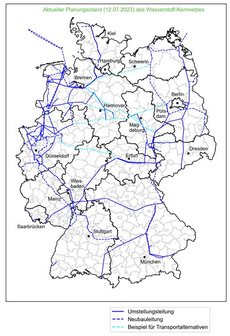 Planning Status Of Hydrogen Core Network As Of July 12 2023 Without