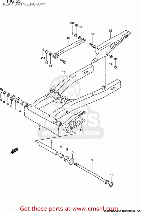 Suzuki GSX600F KATANA 1997 V USA E03 REAR SWINGING ARM Buy