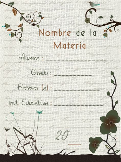 10 Carátulas para cuadernos en pergaminos Carátulas para Cuadernos