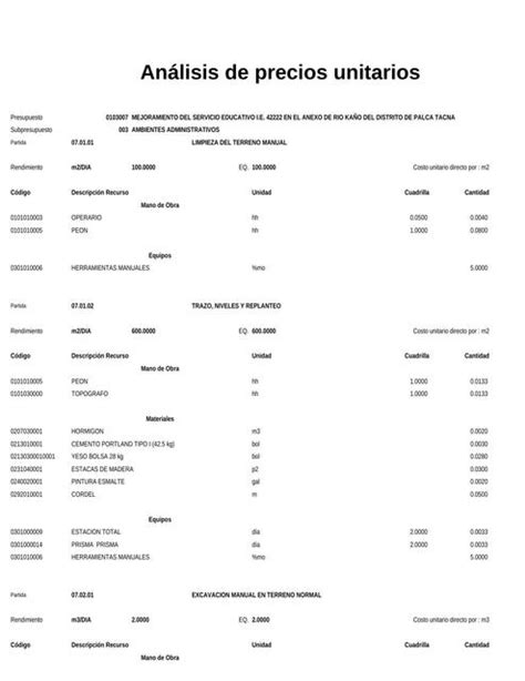 Análisis de Costos Unitarios jairo ramirez uDocz