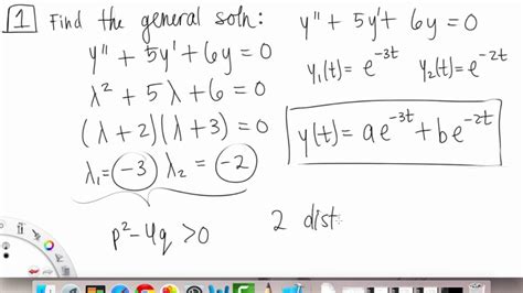 linear homogenous equations with constant coefficients example 1 and 2 differential eq griti