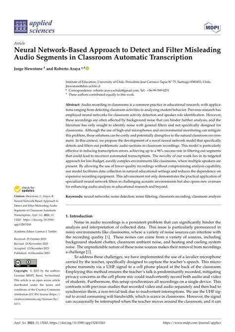 pdf neural network based approach to detect and filter misleading audio segments in classroom