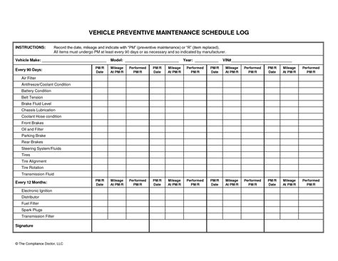 Heavy Equipment Maintenance Spreadsheet Db Excel