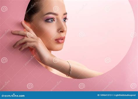 Portrait Of Beautiful Naked Woman With Stock Image Image Of Caucasian
