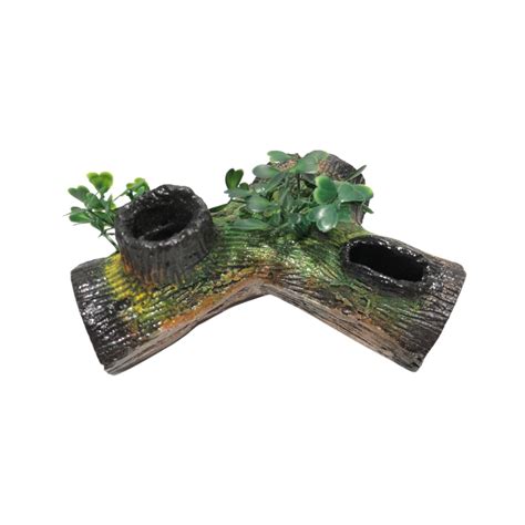 Enfeite Aquário Tronco Toca 4 Passagens 14x11x06cm Shopee Brasil