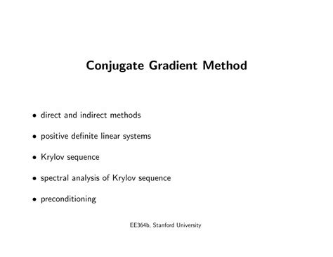 pdf conjugate gradient method stanford university · indirect iterative methods runtime