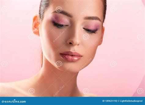 Portrait Of Beautiful Naked Woman With Stock Image Image Of