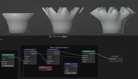 Geometry Nodes How To Move Selected Faces Along Their Individual