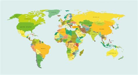 Premium Vector Detailed World Map With Countries