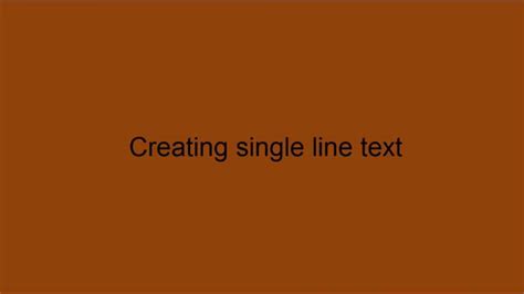 Creating Single Line Text Youtube
