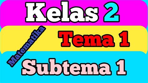 Kelas Tematik Tema Subtema Nilai Angka Nilai Tempat Nama