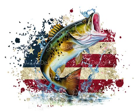 Bass Fish PNG Sublimation Design Large Mouth Bass Design Etsy