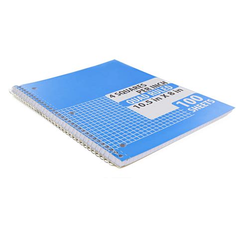 Graph Paper Notebooks Spiral Quad Ruled Grid Notebook Heavy Duty White