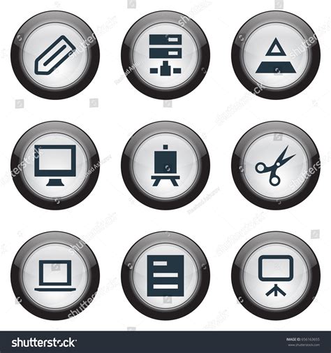 Vector Illustration Set Simple Ui Icons Stock Vector Royalty Free