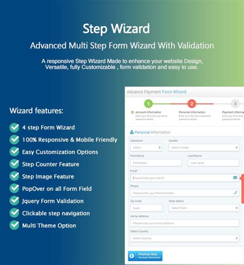 multi step form wizard jquery validation code market