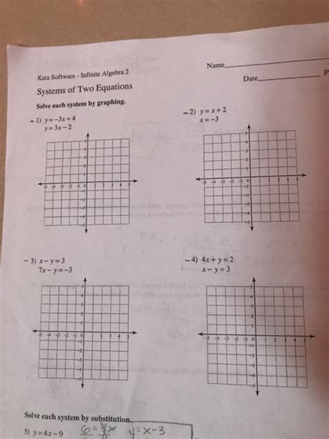 Solved Name Kuta Software Infinite Algebra Systems Of Two Chegg