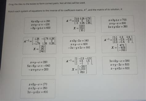 drag the tiles to the boxes to form correct pairs