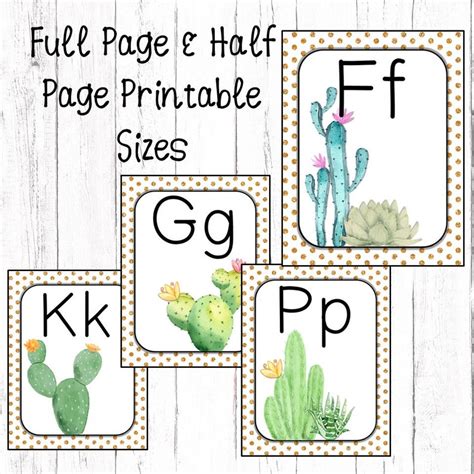 Alphabet Posters For The Classroom Cactus Classroom Decor Printable