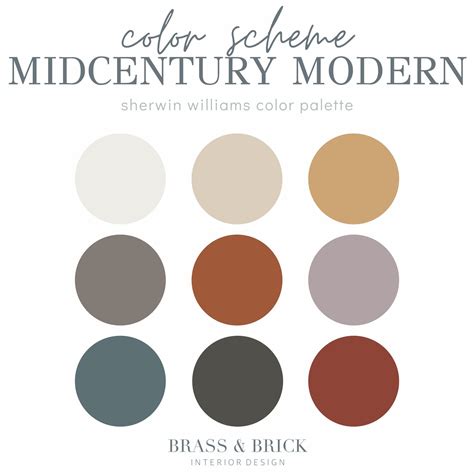 Our MidCentury Modern Color Palette Contains 9 Different Sherwin