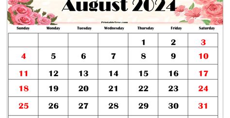 2024 August Calendar Printable Free Template Pdf Calendar Desk 2024