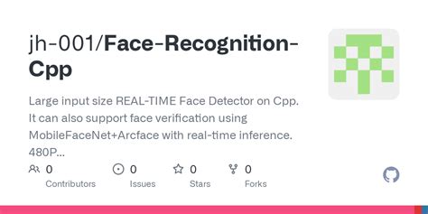 github jh 001 face recognition cpp large input size real time face detector on cpp it can