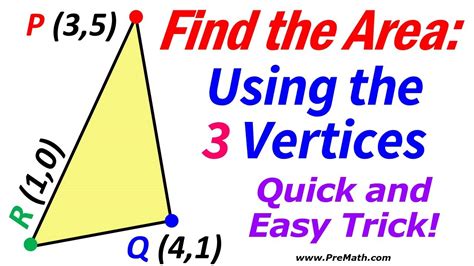 how to find the area of a triangle when given three vertices quick and easy trick youtube
