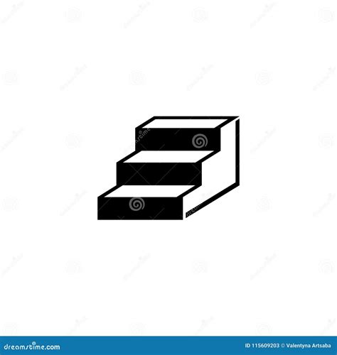 Icono Plano Del Vector De Las Escaleras Ilustración del Vector