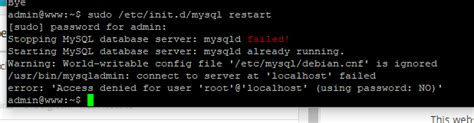 Mysql Access Denied For User Rootlocalhost Using Password No Database Administrators