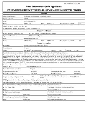 Fillable Online Fs Fed Fuels Treatment Projects Application Fs Fed