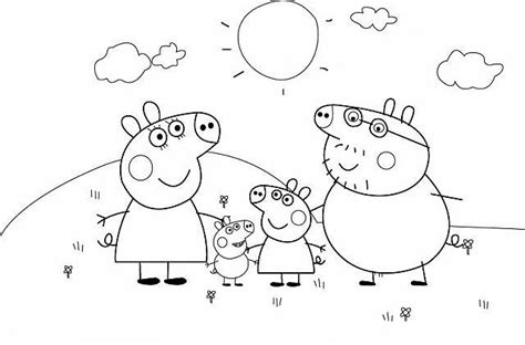 Kolorowanka Rodzina Peppa Na Spacerze Drukuj Kolorowanki Pl