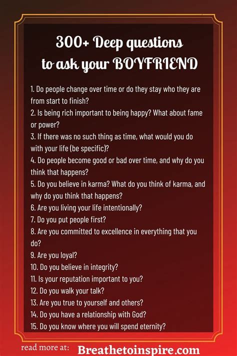 Deep Questions To Ask Your Boyfriend Questions To Ask Your Boyfriend