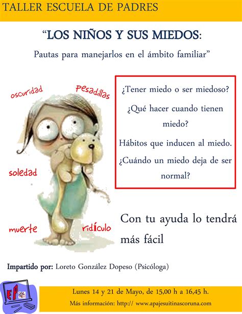 Escuela de Padres Los niños y sus miedos