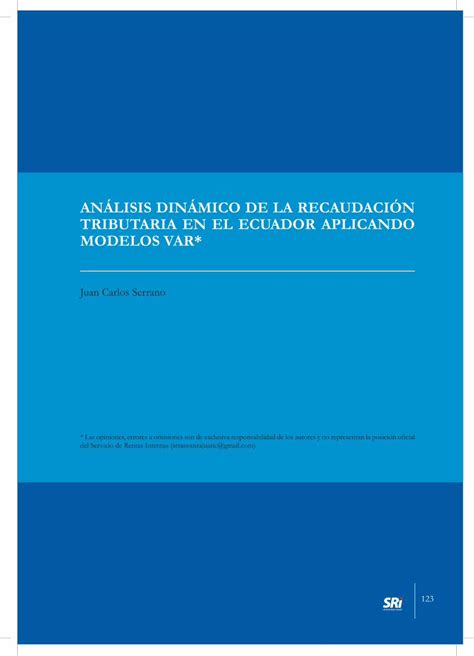 PDF ANÁLISIS DINÁMICO DE LA RECAUDACIÓN PDF file124 Resumen La