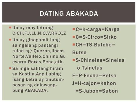Filipino Dating Abakada PPT