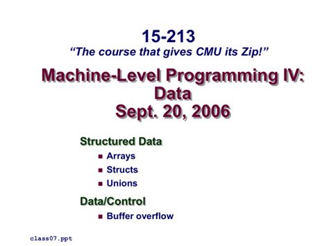 machine level programming iv data sept 20 2006 15 213