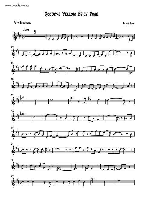 Elton John Goodbye Yellow Brick Road 色士风谱pdf 香港流行钢琴协会琴谱下载