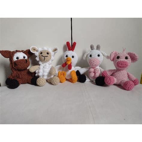 Kit 5 Amigurumis Fazendinha Shopee Brasil