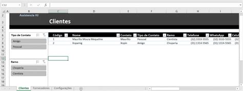 Planilha De Cadastro De Clientes E Fornecedores Excel Simples