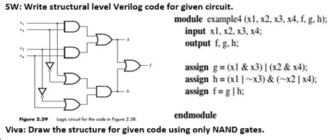 solved sw write structural level verilog code for given
