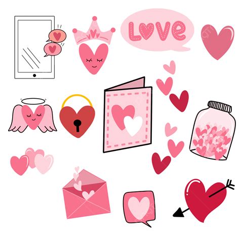 Valentine`s Day Png Image Hand Drawn Cute Doodle Valentine S Day Set Design Valentine Drawing