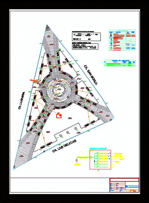 Parque Urbano Instalacion Electrica Alumbrado En AutoCAD Librería CAD